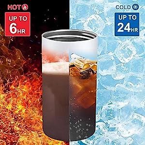 Rommeka Sublimation Blanks Skinny Sippy Cups, 12oz Spill Proof Stainless Steel Insulated Tumbler with Lid and Straw, Double Wall Water Bottle with Handle for Kids and Children