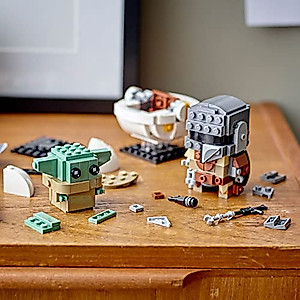 LEGO BrickHeadz Star Wars The Mandalorian & The Child 75317 'Baby Yoda' Building Toy, Collectible Model Figures Set, Gift Idea for Teens