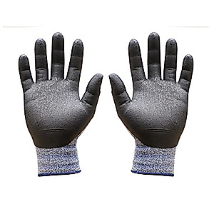 HANNASY Safety Work Gloves Poly NBR Foam Coated Protection, Easy Grip Slip Resistant Mechanic Garden Warehouse All Purpose (3, Medium)