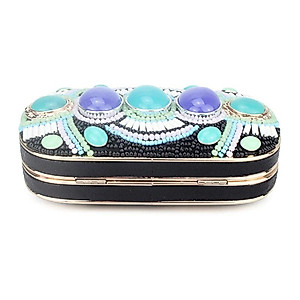 ZLXDP Big Diamond Crystal Women Evening Bag Wedding Chain Clutches Party Lady Shoulder Bags (Color : E, Size : 1)