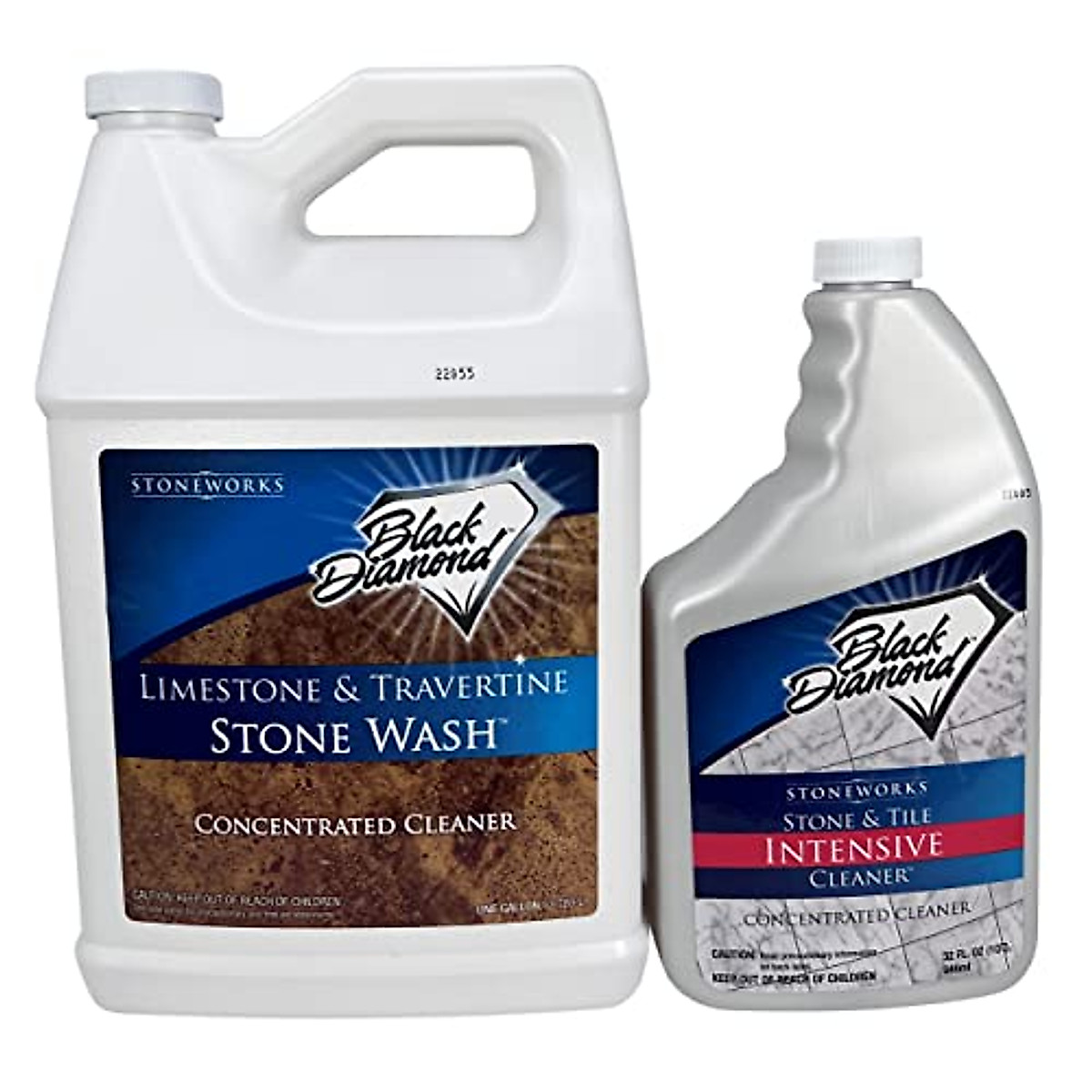 Black Diamond Stoneworks Limestone and Travertine Floor Cleaner: Natural Stone, Marble, Slate, Polished Concrete 1- Gallon AND Stone & Tile Intensive Deep Cleaner, Limestone and Travertine1-QT