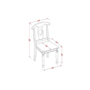 HomeStock Lakeside Living 3Pc Modern Dining Table Set Consists of A Dining Table and 2 Kitchen Chairs with Hard Wood Seat and Napoleon Back, Buttermilk and Cherry Finish