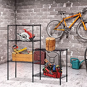 BELANITAS 5 Tier Wire Shelving Unit Adjustable Storage Shelves Heavy Duty Metal Shelf Steel Wire Shelving Rack, 21" L x 11" W x 59" H,Black