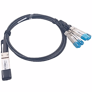 Wiitek 1M QSFP+ to 4 SFP+ DAC Breakout Cable, QSFP-4SFP10G-CU1M, 40G QSFP+ Direct Attach Copper Cable, 30AWG Black, for Cisco, Ubiquiti, Mellanox, Supermicro, Compatible for Mikrotik