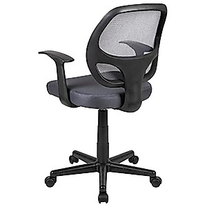Flash Furniture Flash Fundamentals Mid-Back Gray Mesh Swivel Ergonomic Task Office Chair with Arms