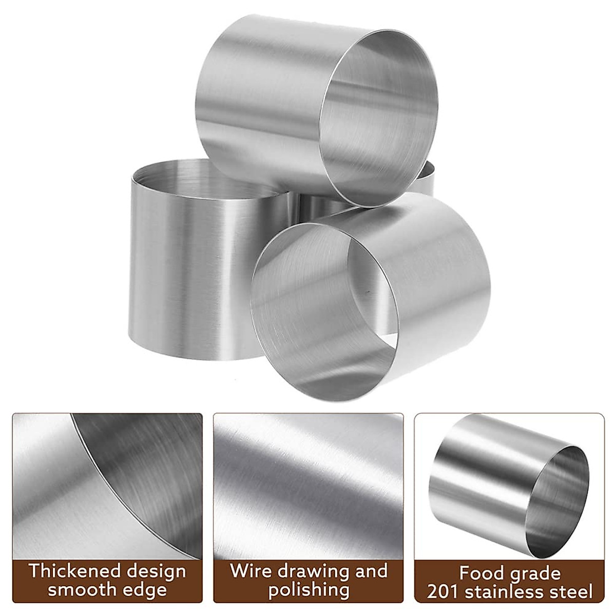 Hemoton Cutter Cake Rings 12 Pcs Round Cake Stainless Steel Cake Ring Mousse Mini Fondant Cheese Baking Pastry Rings Salad Dessert Cake Decorating Tools 5cm Cake Mousse Rings