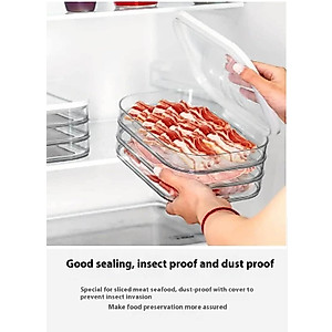 GXNNQ Food Storage Boxes with Lid,Bacon Lunch Meat Container for Refrigerator, Meal Prep Containers,for Salami, Cold Cuts, Turkey, Bologna, Deli and Luncheon Meat, BPA Free (3 layer 2pcs)