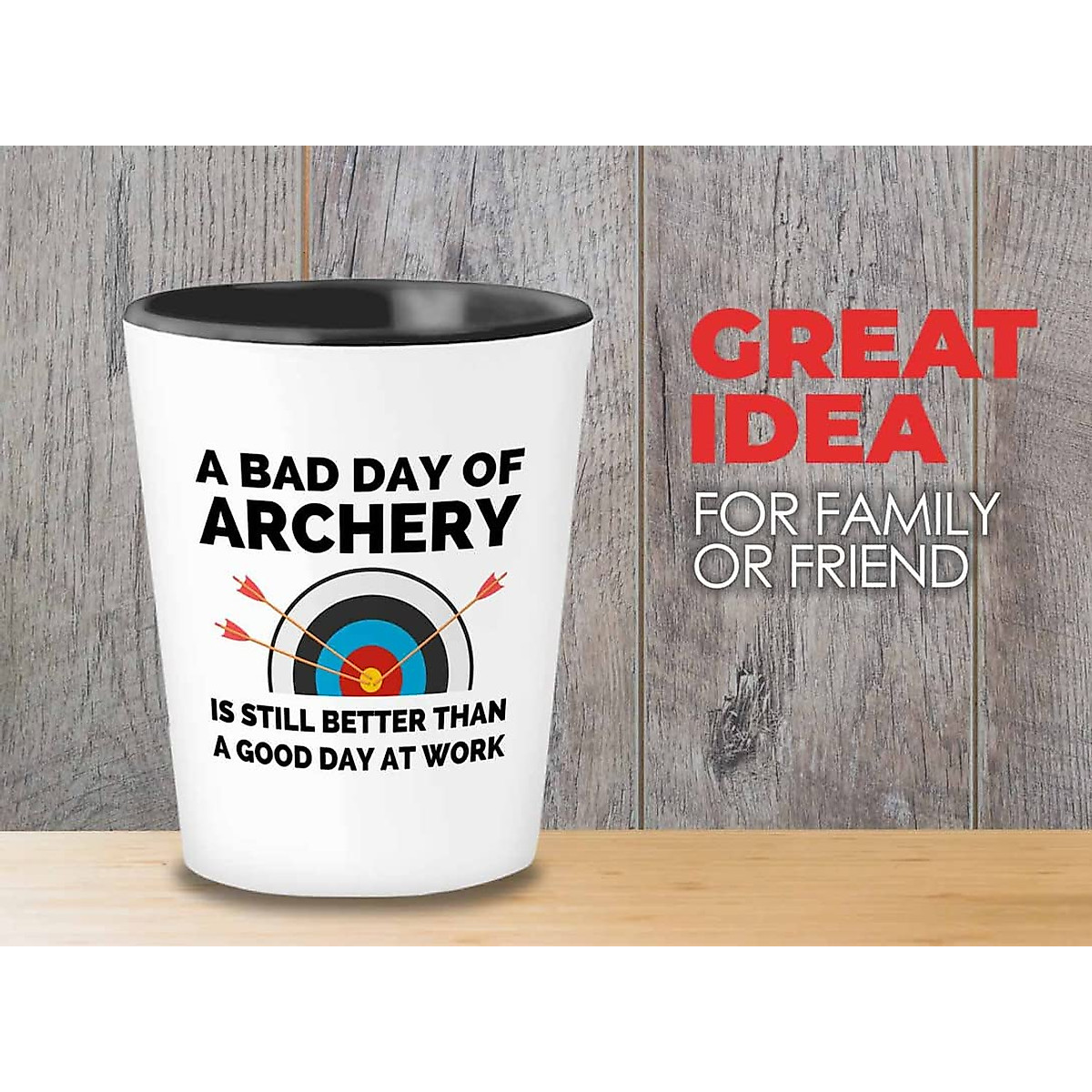 Archery Shot Glass 1.5oz - A bad day of archery - Archery Shot Trainer Crossbow Compound Bow Hunting Arrow
