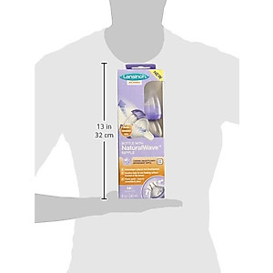 Lansinoh Momma Breastmilk Feeding Bottle with NaturalWave Nipple, 1 Count, 8 Ounce, Medium Flow Nipple, Soft Silicone Nipple, Collapse Resistant, Anti-Colic, BPS and BPA Free