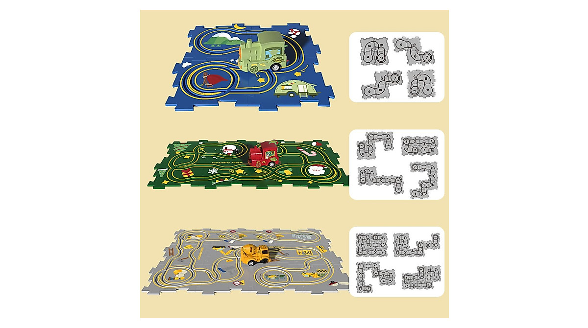 DIY Electric Trolley Puzzle Track Set for Kids - Christmas 2024