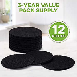 Third Rock - 1.0 Gallon Farmhouse Kitchen Compost Bin - Beige - with 3 Years Supply of Charcoal Filter Replacements