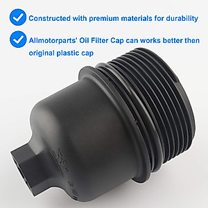 Oil Filter Housing Cap, Replace 68191350AA, 917-190 Compatible with Chrysler Dodge Jeep Ram - 200, 300, Challenger, Charger, Durango, Grand Caravan, Journey, Cherokee, Grand Cherokee, Wrangler, More