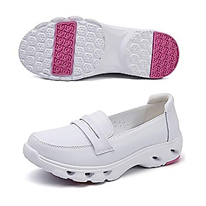 KOFUBOKE Comfortable Women Nurse Shoes Lightweight Non-Slip Work Shoes（White，8.5）