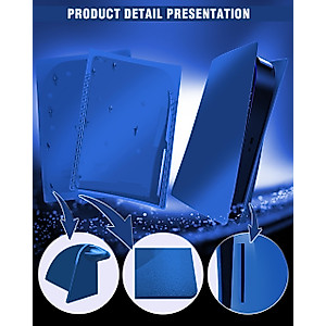 Joso Faceplate for PS5 Disc Edition, Anti-Scratch Dustproof Case Replacement, Cover Skin Fit for PS5 Console (CD-ROM), Plates for PS5 Accessories, Easy Installation - Blue