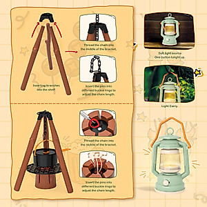 deAO Kids Camping Toys Set with Play Tent,23 PCS Outdoor Pretend Camping Toys with Light & Spray for Kids Boys Girls Age 3 4 5 6, Include Kids Camping Tent,Pot and Dish