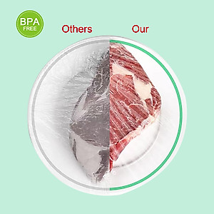 Plastic Bowl Covers Reusable, Food Cover for Outside Pack of 200, Fresh Keeping Bags, Plastic Wrap Stretch with Elastic for Outdoor Picnic, Kitchen