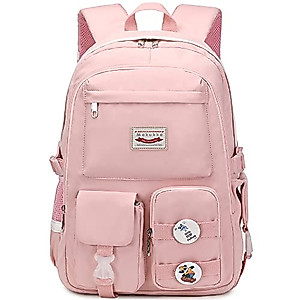 Makukke School Backpacks for Teen Girls - Laptop Backpacks 15.6 Inch College Cute Bookbag Anti Theft Women Casual Daypack,Pink