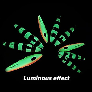 Kmucutie Saltwater Glow Fishing Jigs Deep Sea Fishing Lures Jigging Artificial Lures for Tuna,Grouper,Dogtooth,Bass Salmon (3 Piece Mixed Color E, 80 G)