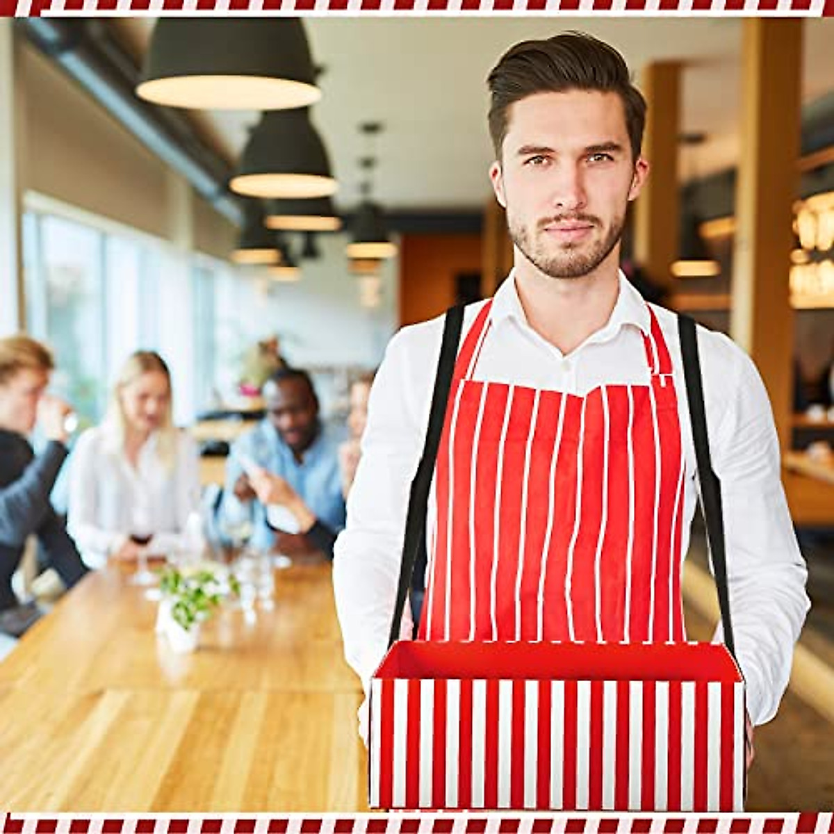 3 Pcs Snack Trays with Strap Movie Snack Trays Snack and Beverage Carrier 20's Theme Costume Accessory Prop for Women Carnival Halloween Costume Movie Supplies (Red)