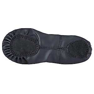 Dynadans Leather Ballet Shoes/Ballet Slippers/Dance Shoes for Girls and Boys (Toddler/Little/Big Kid/Women)-Black-4M Big Kid