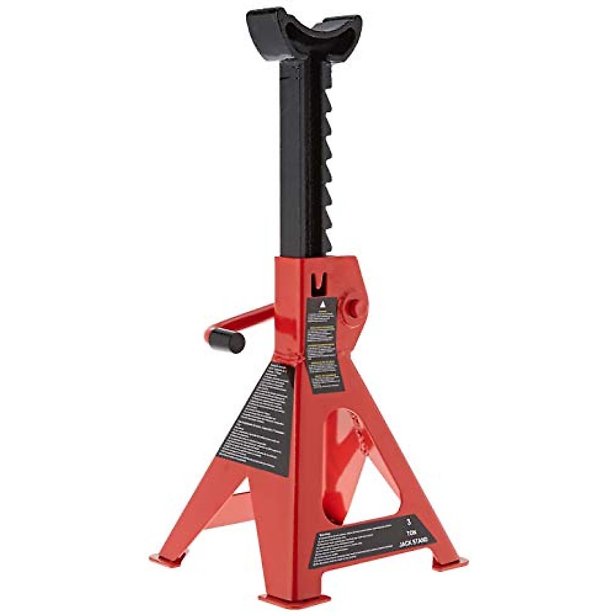Amazon Basics Steel Jack Auto Stands, 3 Ton Capacity, 1 Pair, Black and Red