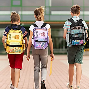 Silkfly 12 Pcs Mesh Backpack in Bulk for School See Through Heavy Duty Bookbags with Adjustable Straps for Kids Boys Girls Students Adults Clear Backpack for Beach, Fitness, Swimming, Outdoor Sports