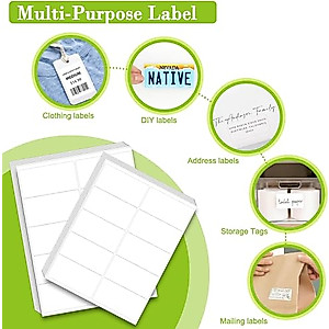 1000Pcs Return Address Labels, Razuvo 2" x 4" Printable Shipping Labels Standard Mailing Labels for Laser & Inkjet Printers, Strong Adhesive Sticker Labels (100 Sheets - Easy to Peel）
