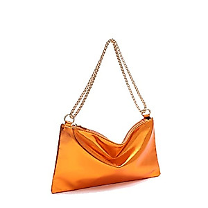 PHUMEE Mini Evening Clutch Purse for Women Charm Glossy Square Shoulder Handbag Hobo Bags Party Club