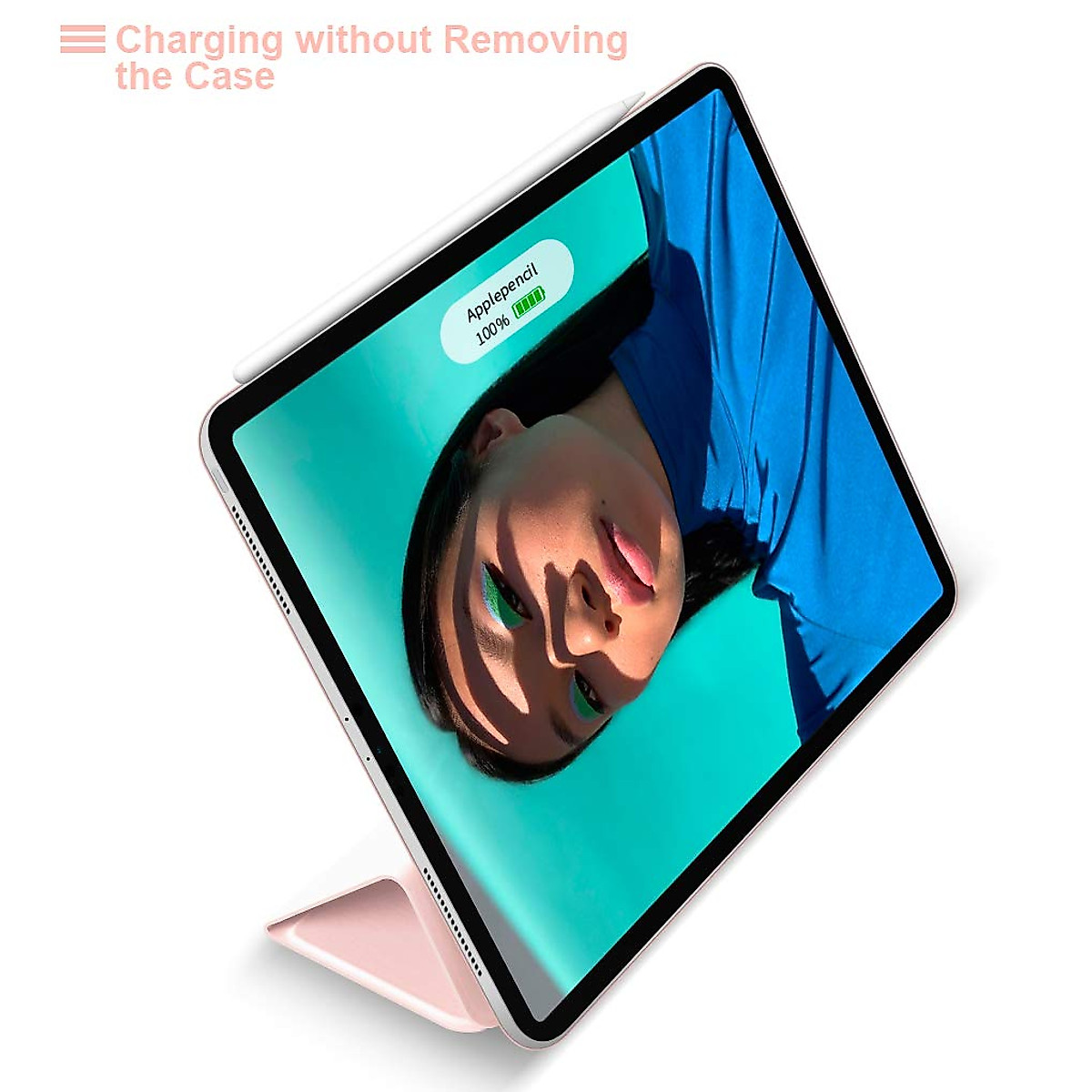 Aoub Case for iPad Air 11 Inch Case (M2) 2024, iPad Air 5th / 4th, Magnetic Attachment Cover [Supports Pencil Charging], Slim Trifold Stand Smart Case for iPad Air 11/10.9 inch 2022/2020, Baby Pink