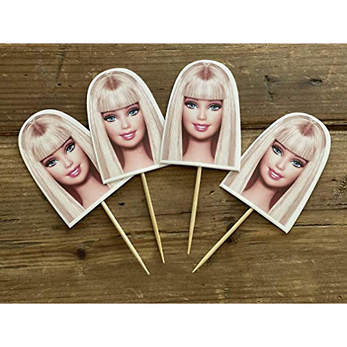 Birthday Party Favors for Barbie ,Supplies Cake Toppers decoration 24PCS pink decor pink girls party supplies