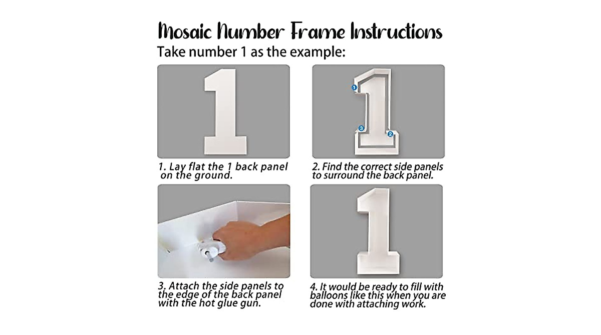 Big Number 2 Balloon Frame for 2nd Birthday & Events - Unidemo