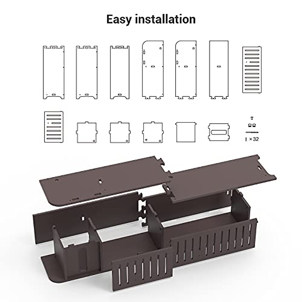AIRE Small Bathroom Storage Cabinet with 2 Doors and 2 Shelves, W6 x D6 x H31 Bathroom Organizer, 4 Tier Design Toilet Paper Storage Stand for Corner and Small Space (Brown)