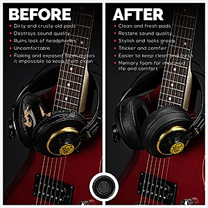 BRAINWAVZ Round Sheepskin Leather Earpads - Fits Many Large Headphones - SteelSeries, HD668B, ATH, AKG K553, HifiMan, ATH, Philips, Fostex, Sony Memory Foam Ear Pad & More