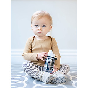 Lollaland Panda Bear, 9 ounce, 6 months Plus, Spill and Leak Proof, Bite Proof, Easy Grip, Hard Spout, BPA Free, Dishwasher Safe, Sippy Cup