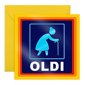 CENTRAL 23 - Funny Birthday Card for Her - 'Oldi' - Mom Birthday Card - Nanny Birthday Card - Mother Birthday Card - Retirement Card - Comes with Fun Stickers