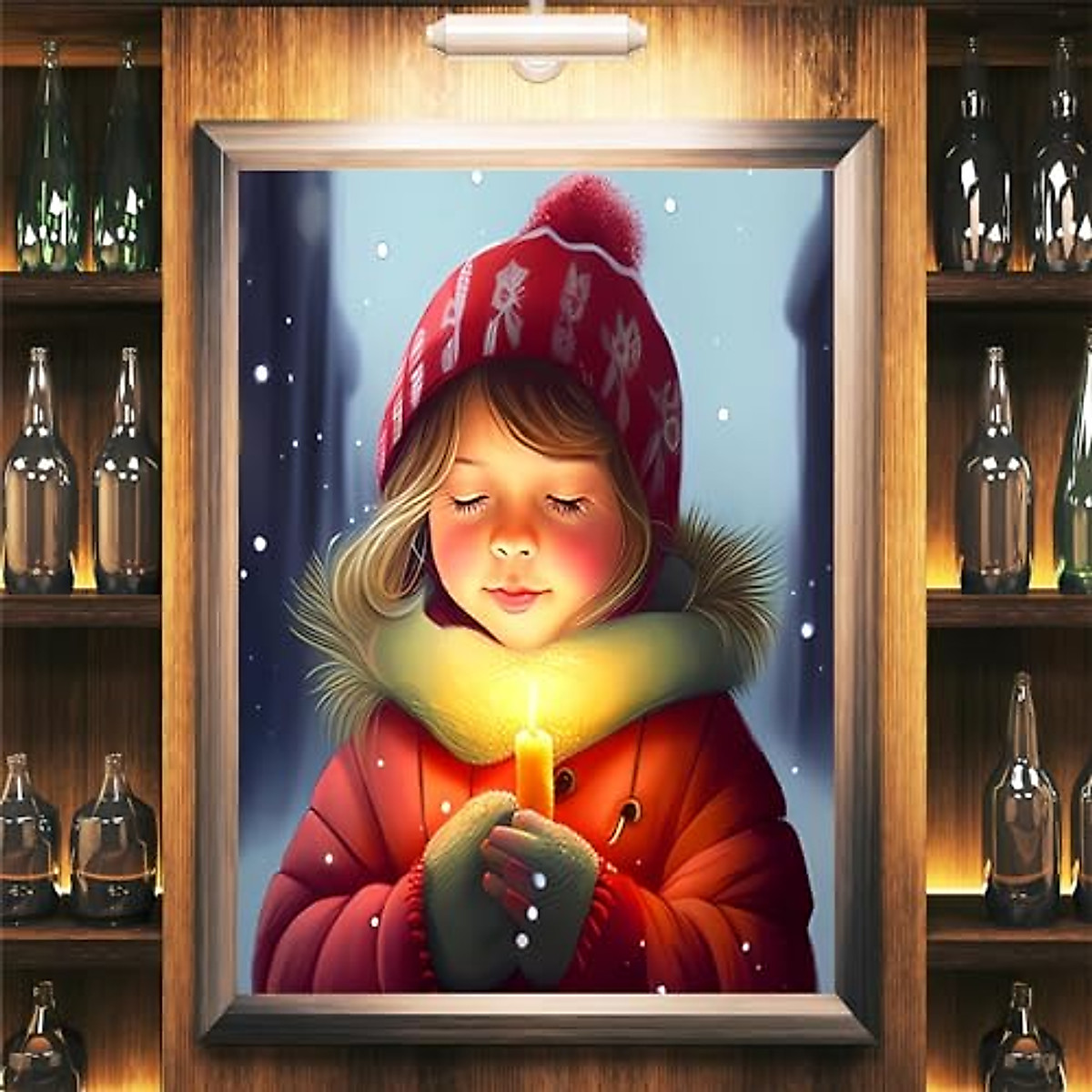 Worihut Christmas 5D Diamond Painting Kits for Adults, Angel with Candle DIY Full Round Diamond Art with Accessories & Tools,Wall Decoration Crafts for Home Wall Decor 24x32 Inch