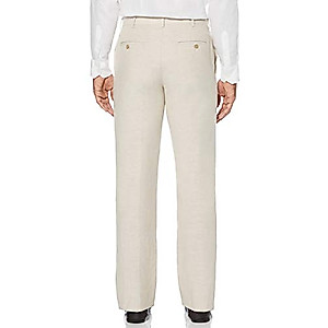 Cubavera Men's Flat Front Linen Blend Dress Pant (Waist Size 30-54 Big & Tall), Khaki, 34W x 30L