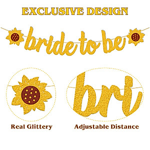 Sunflower Bridal Shower Decorations Bride-to-be Banner for Wedding Engagement Bachelorette Hen Party Supplies Glitter Décor