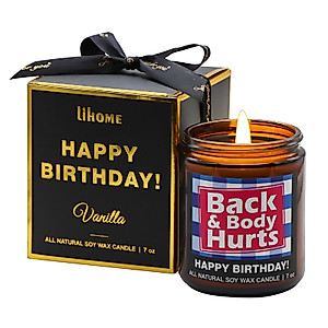 Birthday Gifts for Men Women, Best Friend Birthday Gifts Ideas, Funny Happy Birthday Candle- Back and Body Hurts Candle