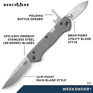 Benchmade - Weekender 317 Outdoor Knife with Cool Grey G10 Handle (317)