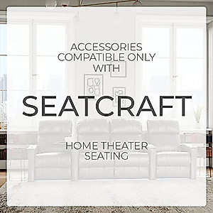 Seatcraft Wireless Charging Tray Table - 360 Degree Rotation - Accessory Add-On Attachment for Home Theater Seating