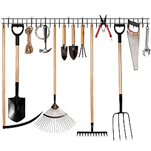 zacurter Garden Tool Organizer, Garage Tool Organizer and Storage Wall Mount for Shed Organization, 4 Pack All Metal Yard Lawn Tool Organizer for Garage Hanger, Shovel Golder for Rakes, Hoes, Hoses