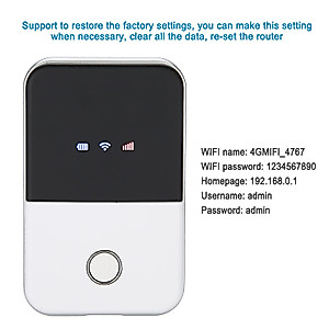 Portable 4G LTE Mobile Hotspot Device, High Speed Wi Fi Hotspot, Support SD Card, USB Charging, Router Amplifier for Phone/Tablet/PC, Worldwide, Travel, Home