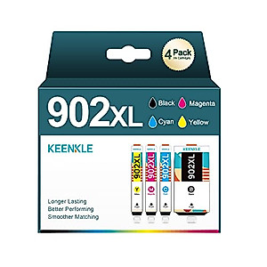 902 902XL Compatible Ink Cartridge Replacement for HP 902XL 902 Ink| Use with Officejet 6978 6968 6962 6958 6970 6950 6960 Printer Tray (Black, Cyan, Magenta, Yellow, 4 Pack)