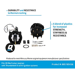 Quicksilver 805185A36 Distributor Assembly for Marinized V-8 MerCruiser Engines Made by General Motors with Thunderbolt IV and V Ignition Systems