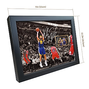 sufenvera Signed Klay Thompson Memorabilia Film Photo Framed Poster Collection,Gifts for Golden State Basketball Fans 10x8 Inches