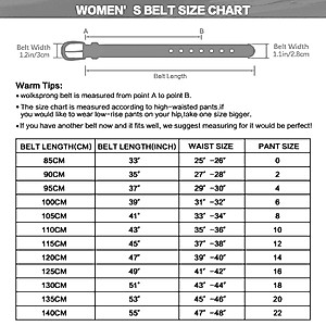 wolksprong Womens Belts for Jeans 1.1" Width Ladies Belts for Dresses Full Grain Leather Gold Buckle Belt Gift Box