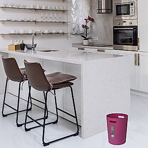 HMQCI Small Trash Can Round Plastic Wastebasket, Garbage Container Bin, 1.5 Gallon Capacity (Purple, 1.5 Gallons (2 Pack))