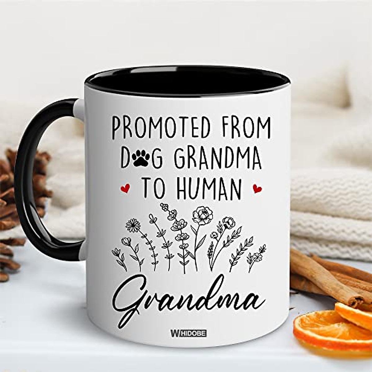 WHIDOBE Grandma Gift Mug, New Baby Reveal Gift For Grandma, Grandma To Be From Daughter, Baby Pregnancy Announcement Gift, Cute Mug For Women Woman, New Grandmother, Mothers Day Cup Future Grandma