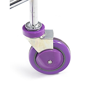 CHAMIN 1.5BU Chrome Coated CART for House and Commercial (Lavender Color) (Chrome, 1.5 Bushel)